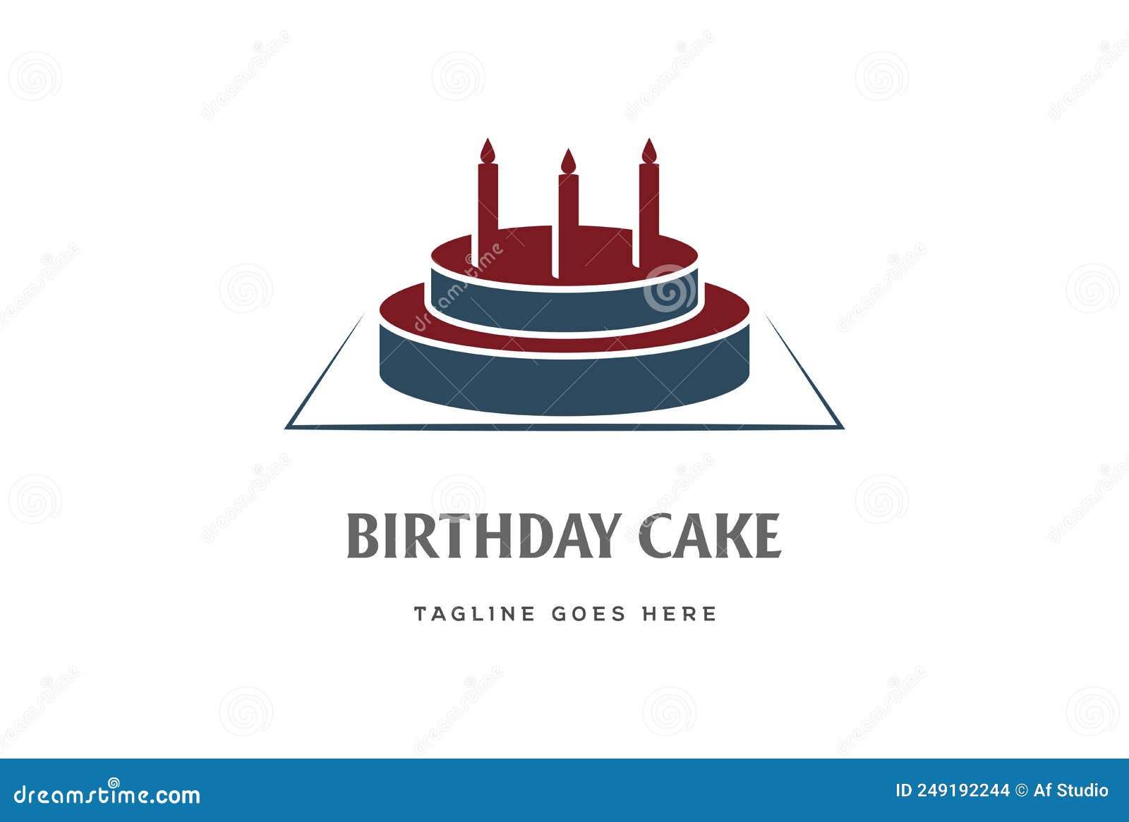 Simple Minimalist Birthday Cake with Candle Logo Design Vector Stock ...