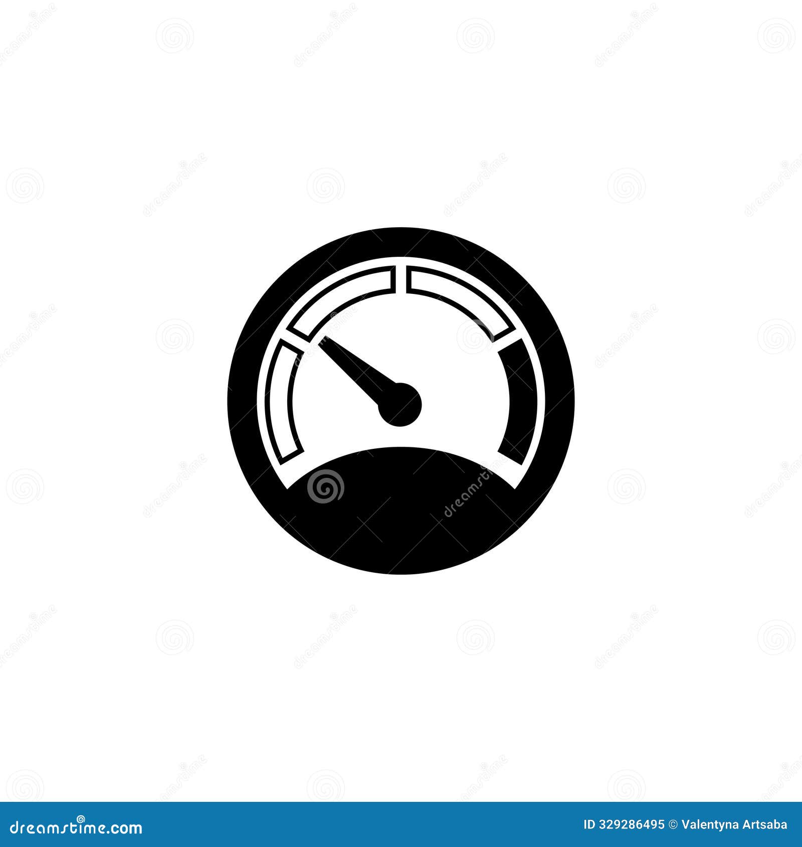 Simple, Minimalist Black and White Speedometer Vector Icon Stock Vector ...