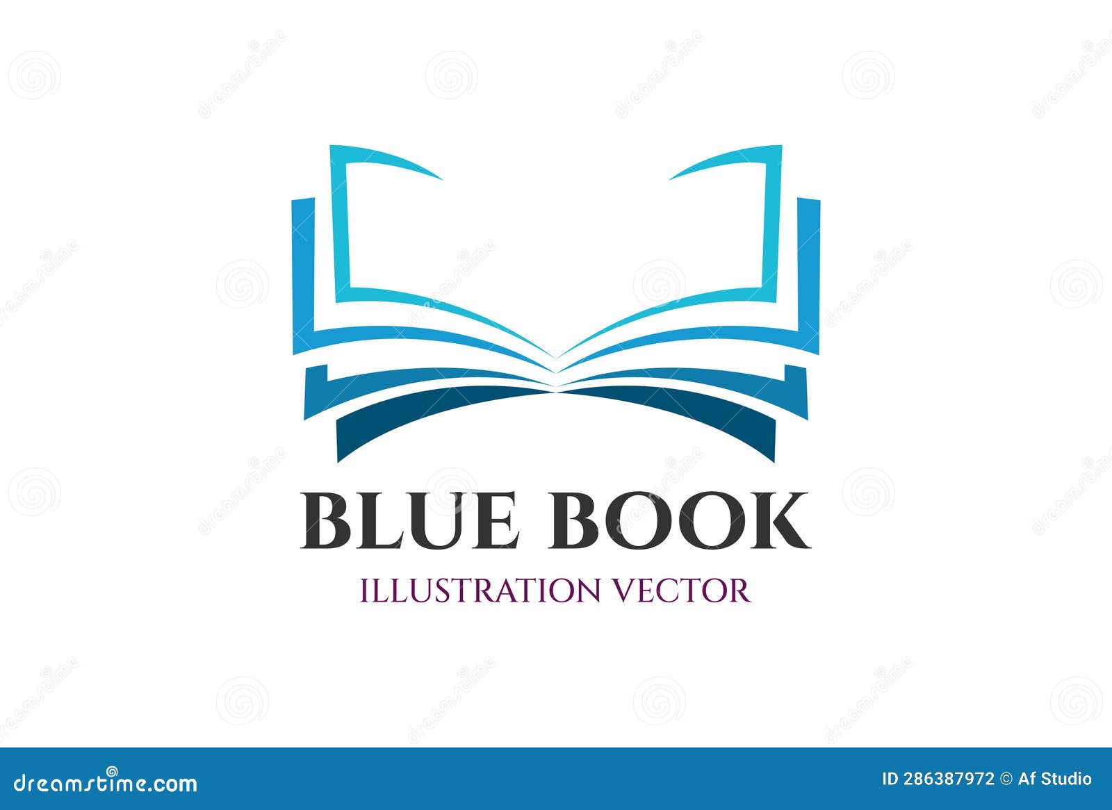 Simple Minimalist Blue Book for Education Knowledge or Library Icon ...