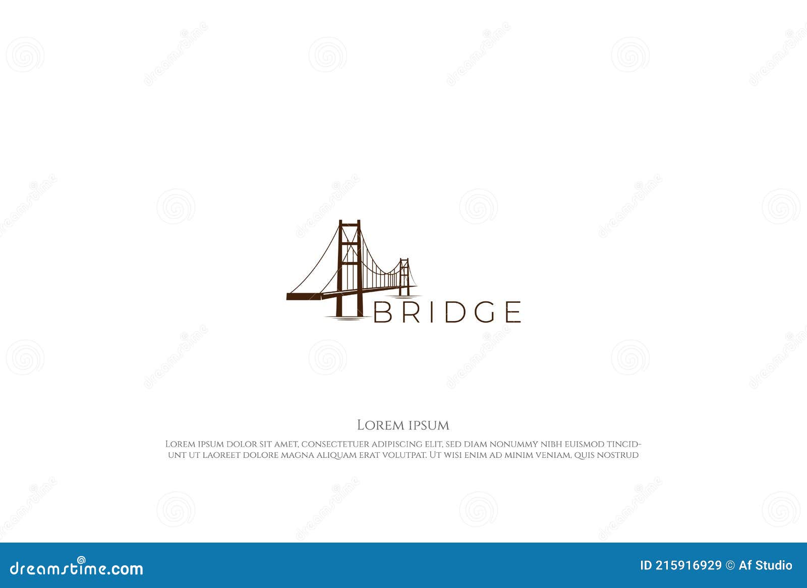 Simple Minimalist Bridge Construction Logo Design Vector Stock Vector ...
