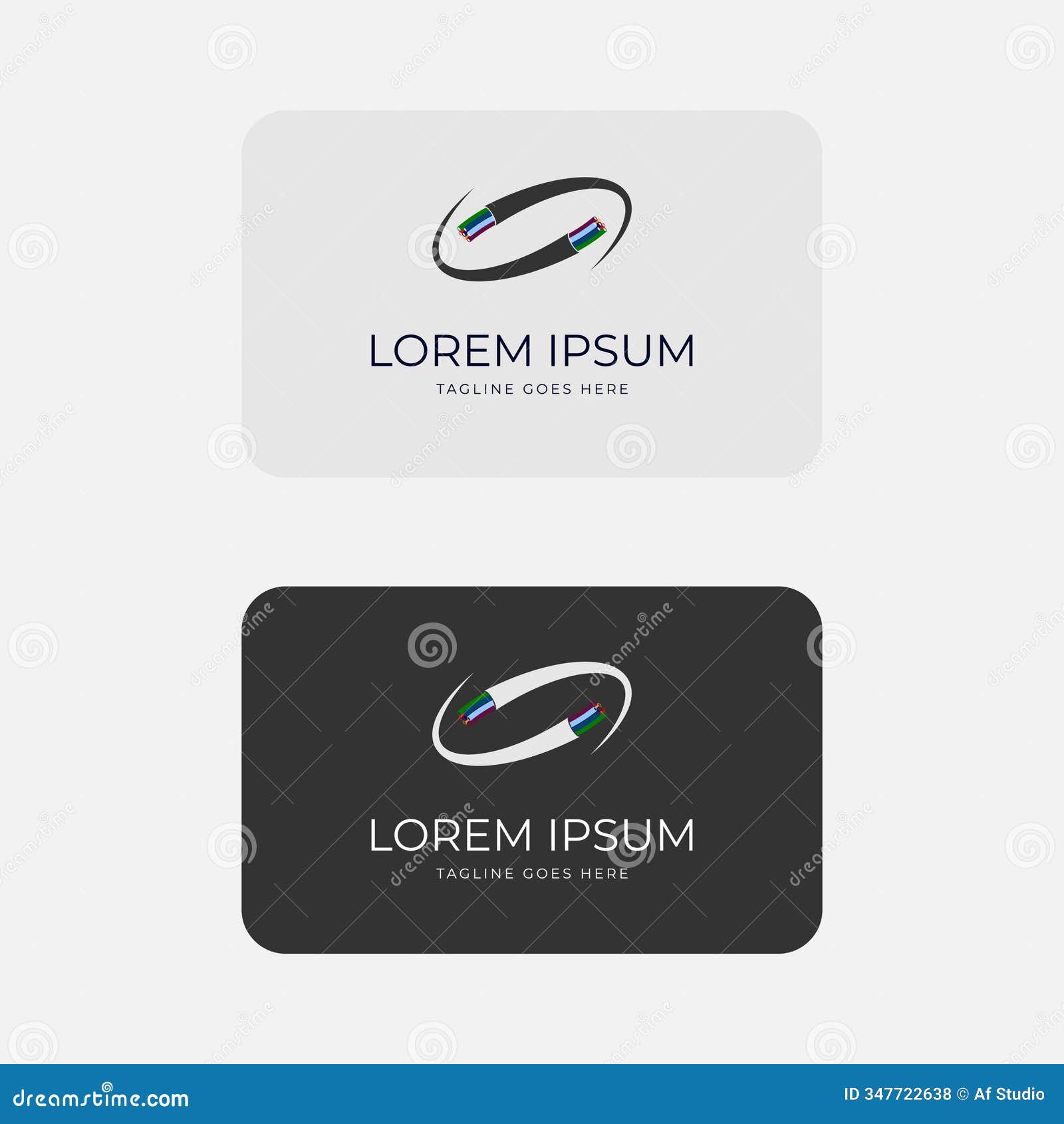 Simple Minimalist Cable Fiber Optic Logo Design Stock Illustration ...