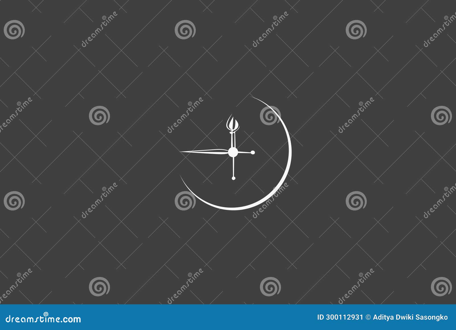 Simple Minimalist Clock Logo or Icon Stock Vector - Illustration of ...