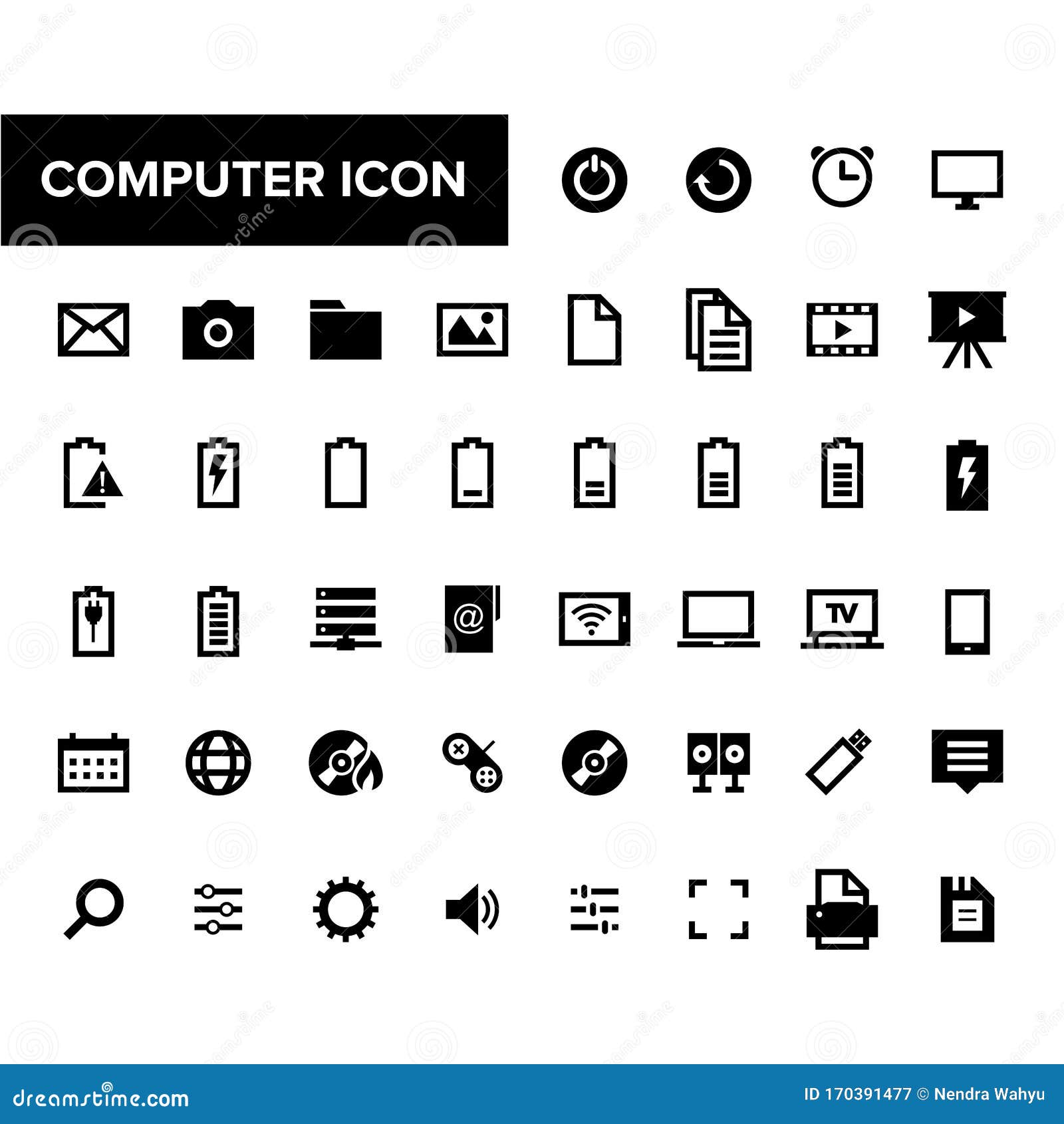 Simple Minimalist Computer Icon. Computer Device Technology ...