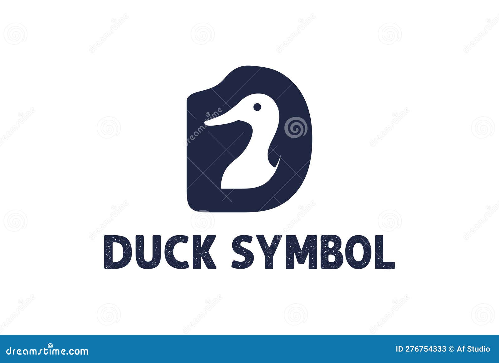 Simple Minimalist Cute Initial Letter D for Duck Logo Design Stock ...