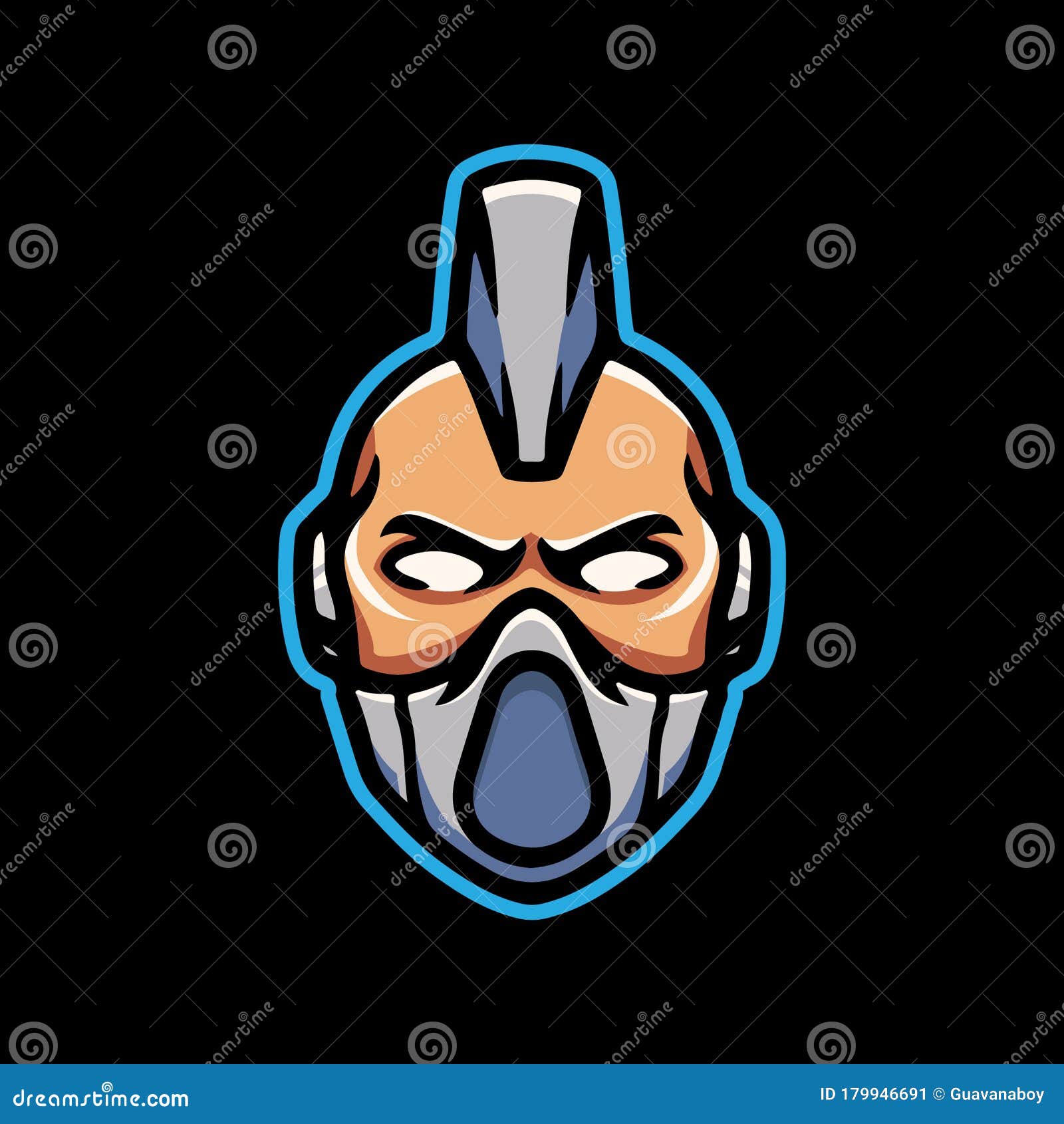 Cyborg Head Mascot Logo Design Stock Illustration - Illustration of ...