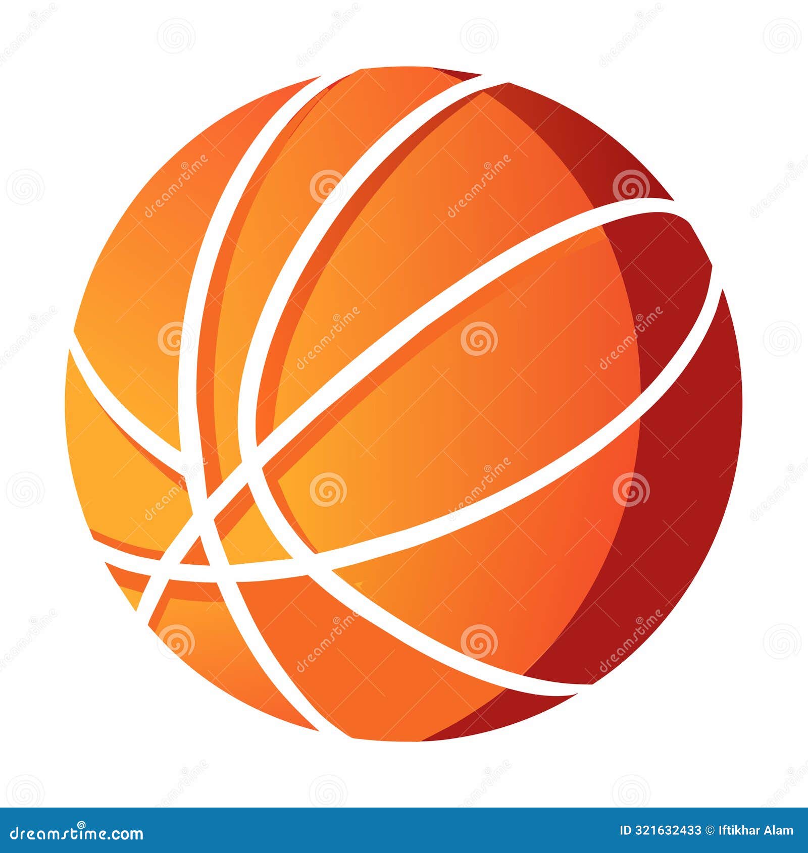A Simple, Minimalist Design of a Basketball on a White Background, a ...