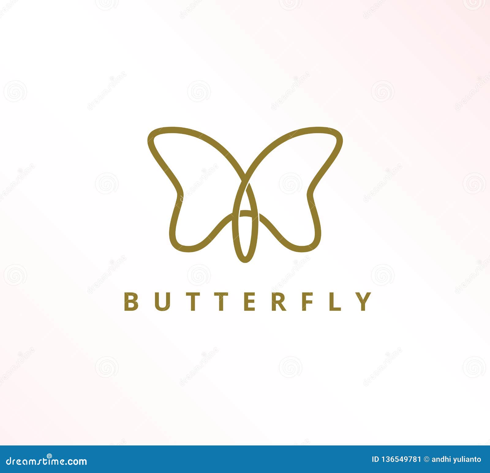 Simple Minimalist Elegant Continuous Line Butterfly Icon Vector Logo ...