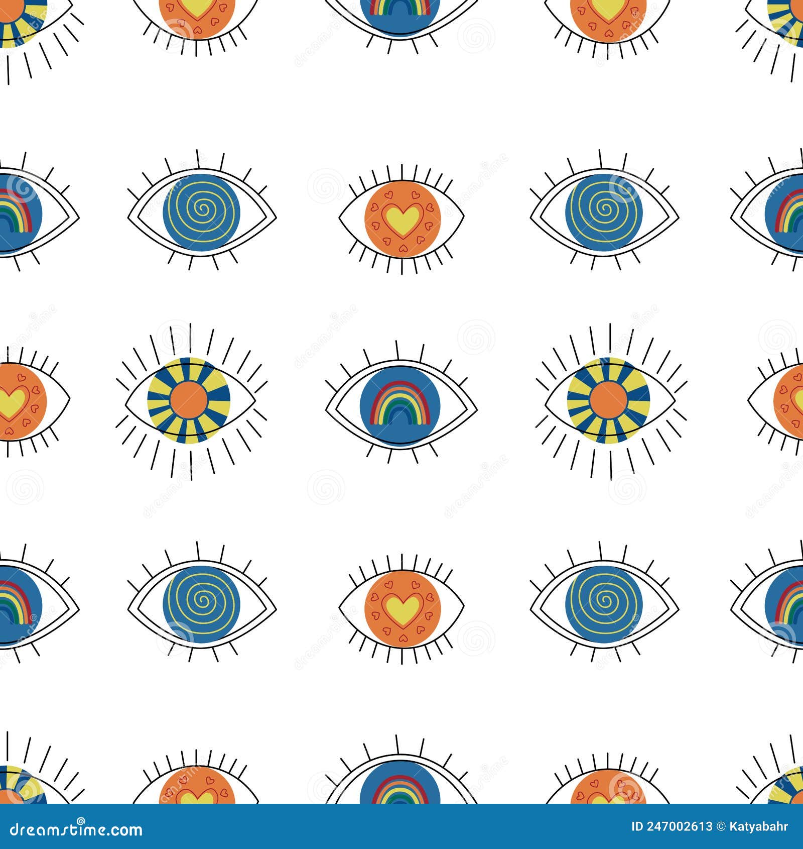 Esoteric Mystic Eyes Seamless Pattern Stock Illustration - Illustration ...