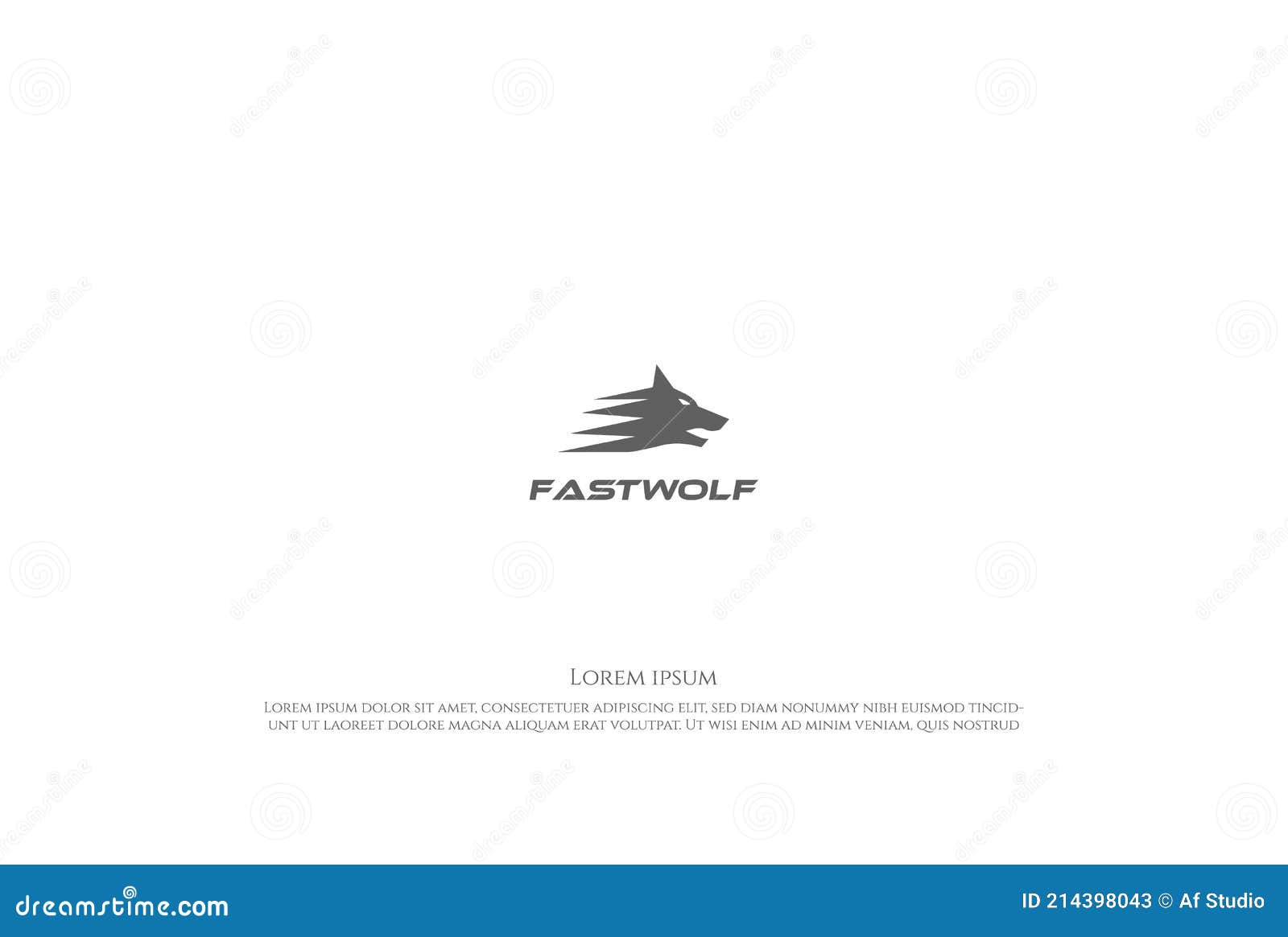 Simple Minimalist Fast Speed Wolf Dog Head Logo Design Vector Stock ...