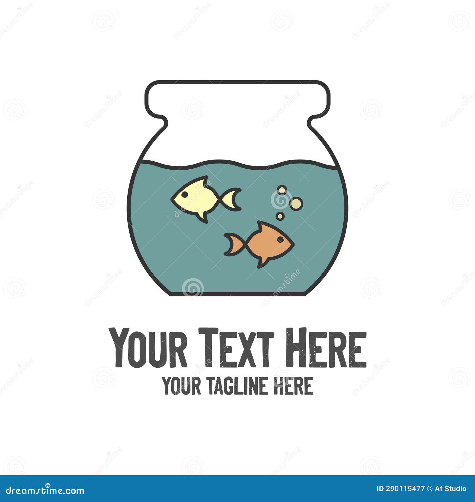 Simple Minimalist Fish Jar for Aquarium Icon Illustration Stock Vector ...