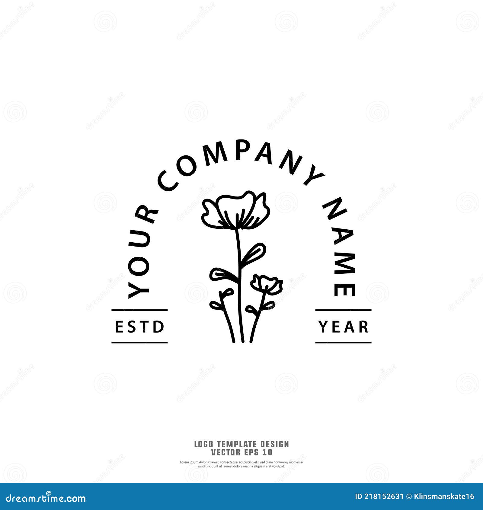 Simple and Minimalist Floral Logo Design Vector Stock Illustration ...