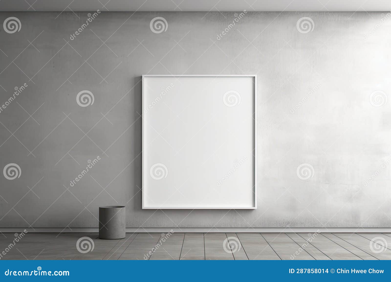 Simple Minimalist Gallery Setup with an Empty Photo Frame on a Clean ...