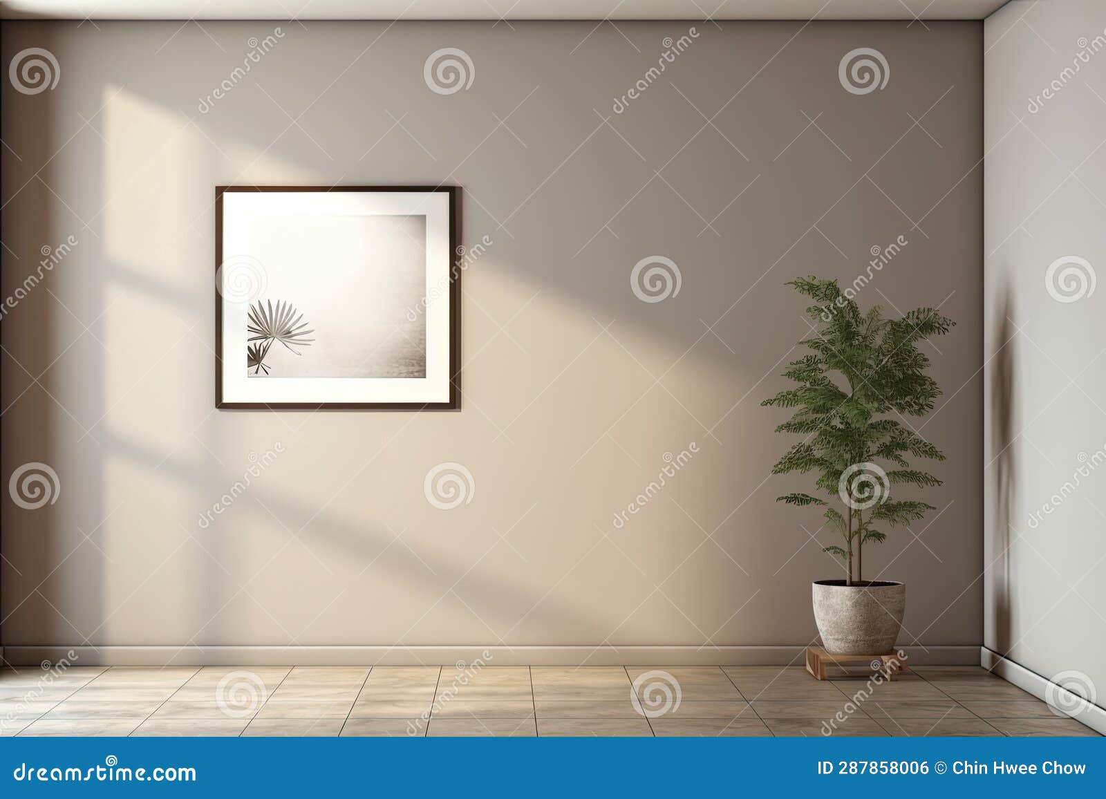 Simple Minimalist Gallery Setup with a Photo Frame on a Clean Wall ...