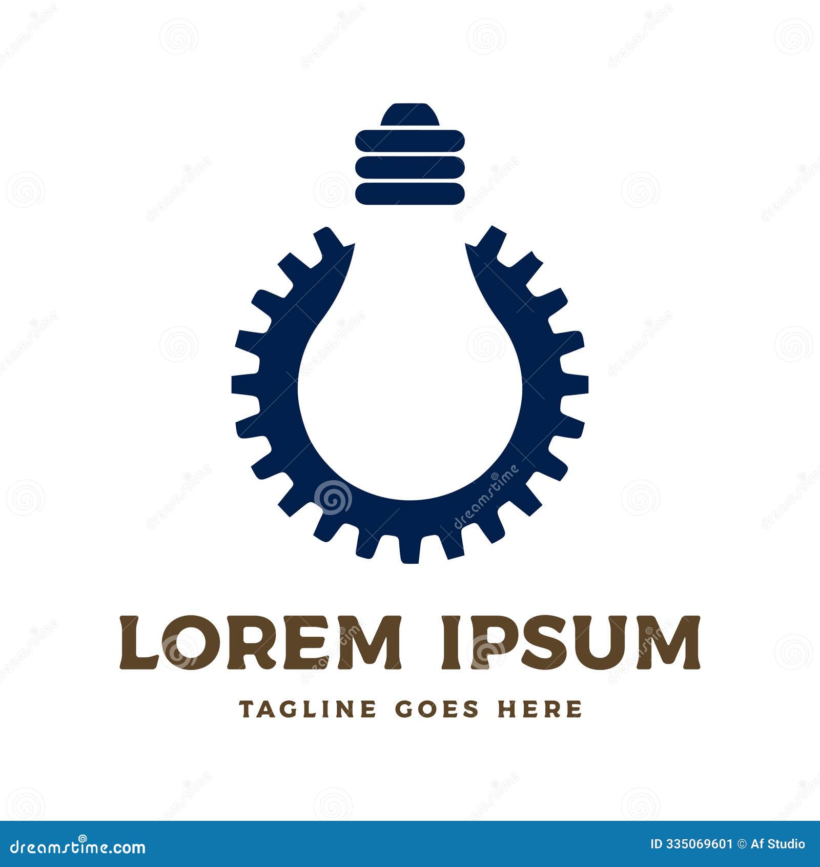 Simple Minimalist Gear Cog Machine Setting with Lamp Light Bulb for ...