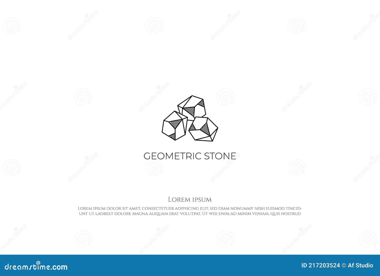 Simple Minimalist Geometric Gem Stone Rock Logo Design Vector Stock ...