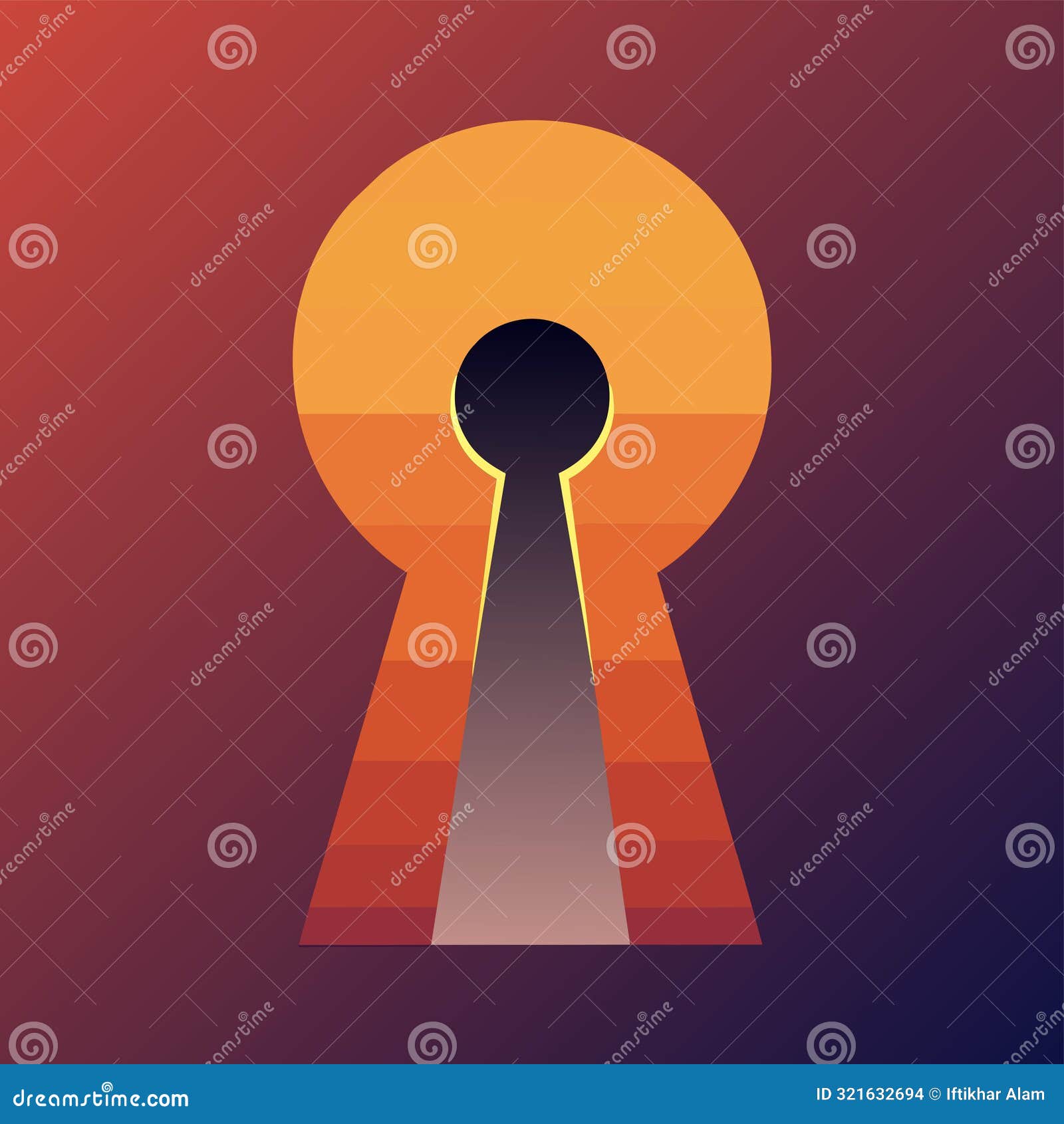 A Simple, Minimalist Graphic of a Keyhole with a Subtle Sh Detail, a ...