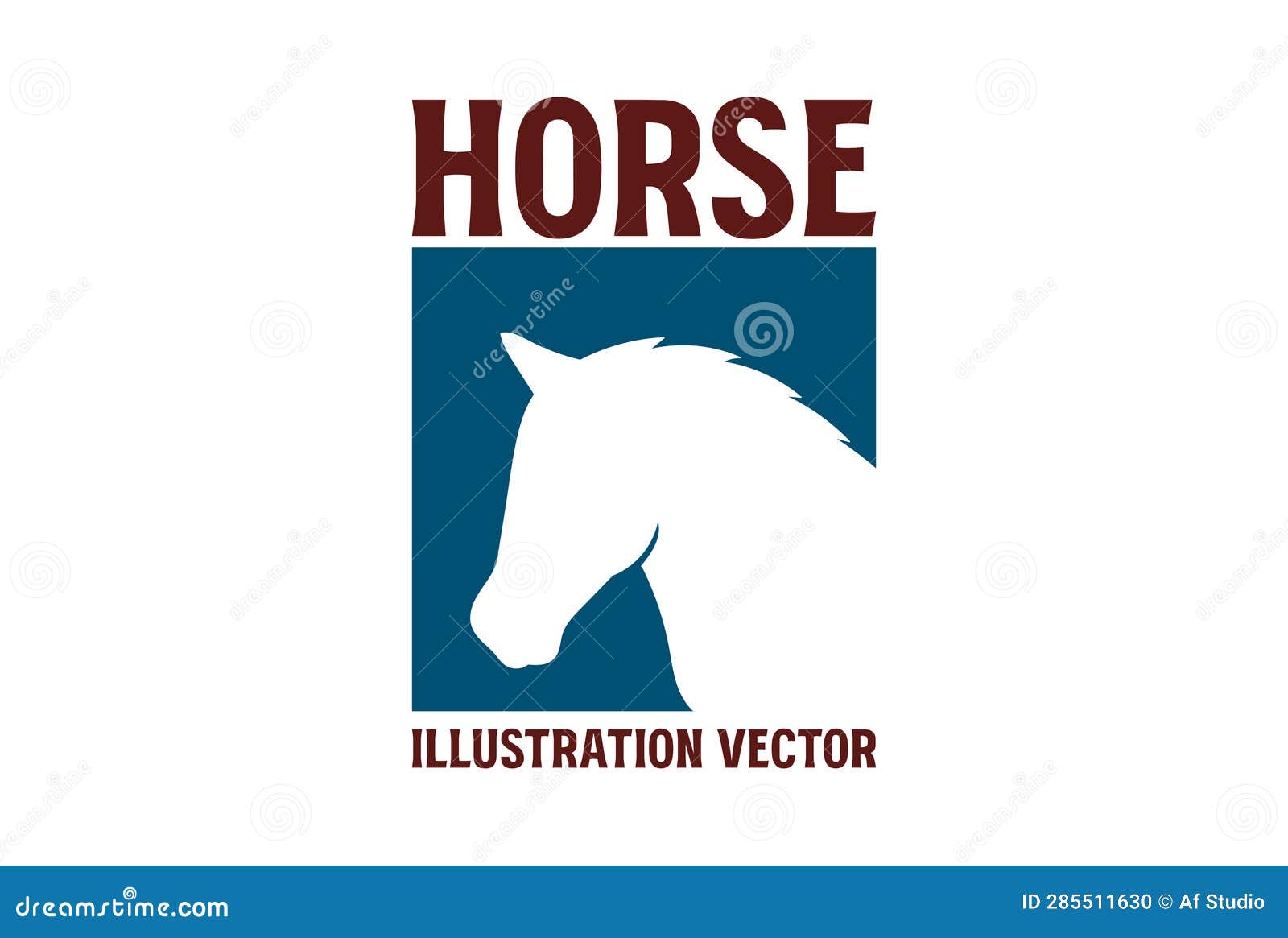 Simple Minimalist Horse Stallion Head Silhouette Illustration Vector ...