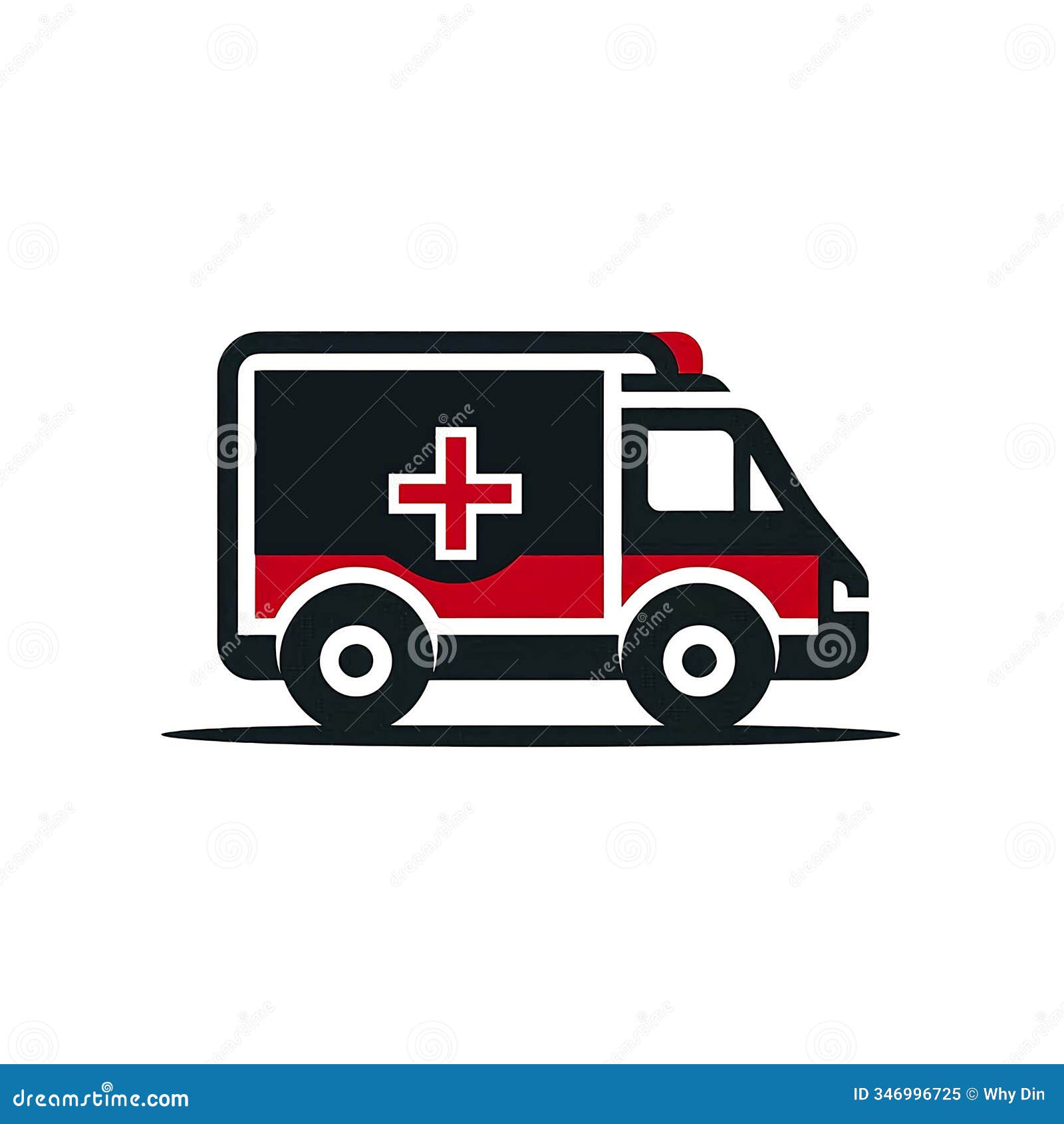 Simple and Minimalist Illustration of an Ambulance Stock Illustration ...