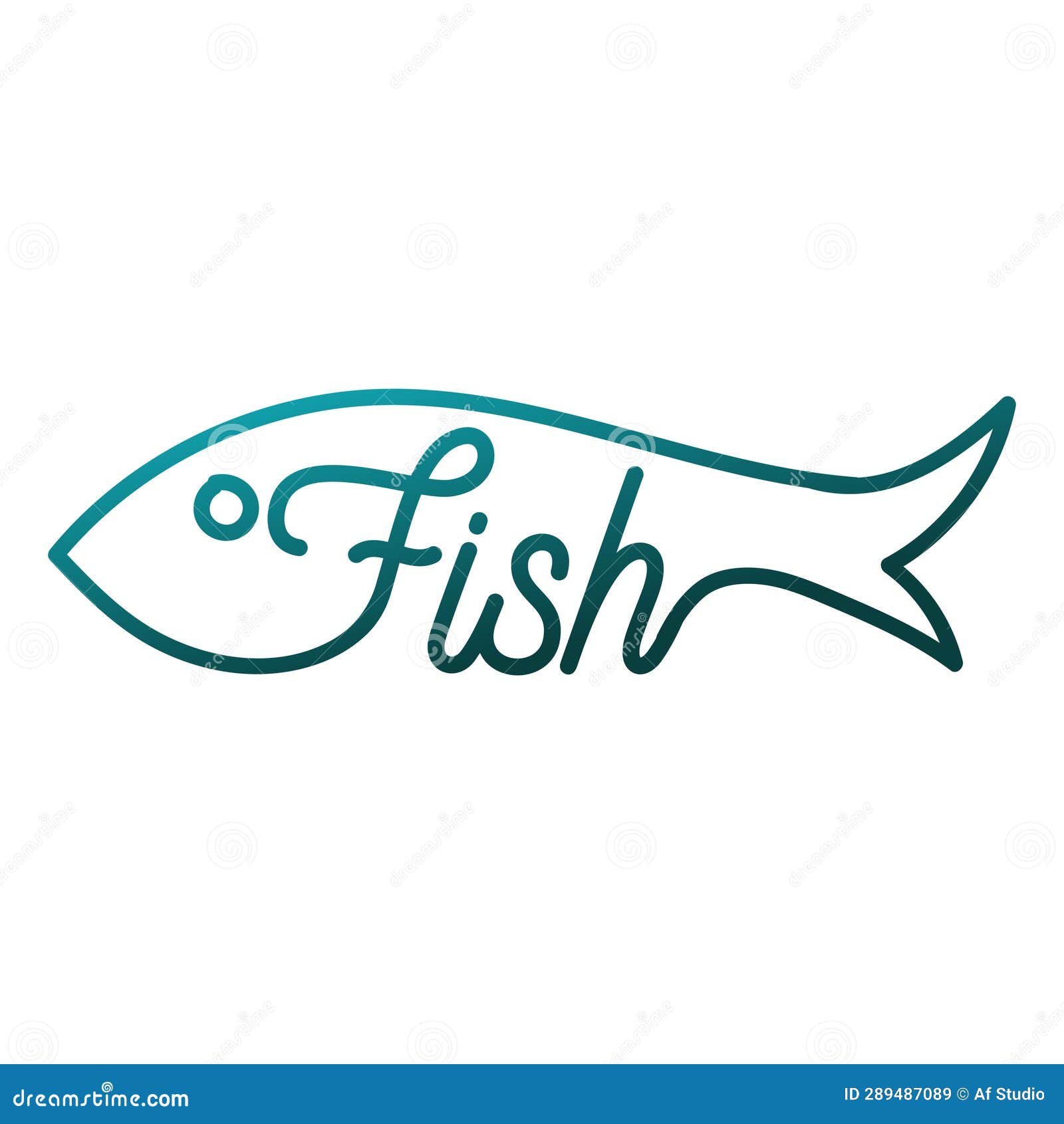 Simple Minimalist Initial Letter Fish Type Text Word Font Typography ...