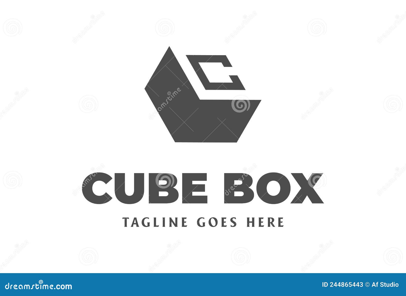 Simple Minimalist Letter C for Cubic Cube Box for Package or Storage ...