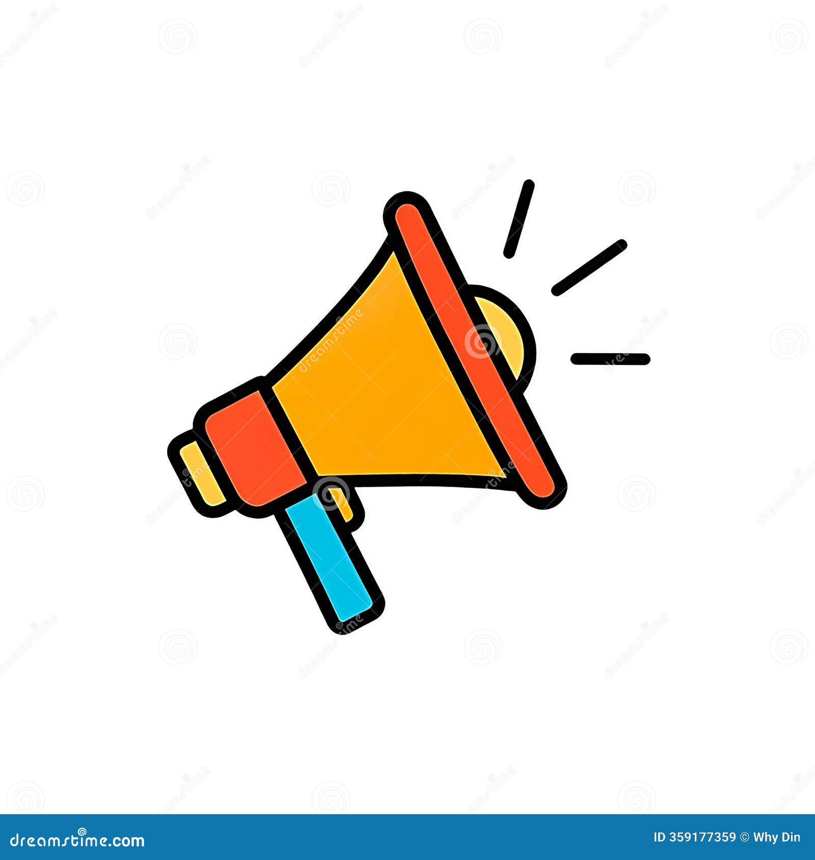Simple, Minimalist, Modern, and Colorful Megaphone Icon on White ...