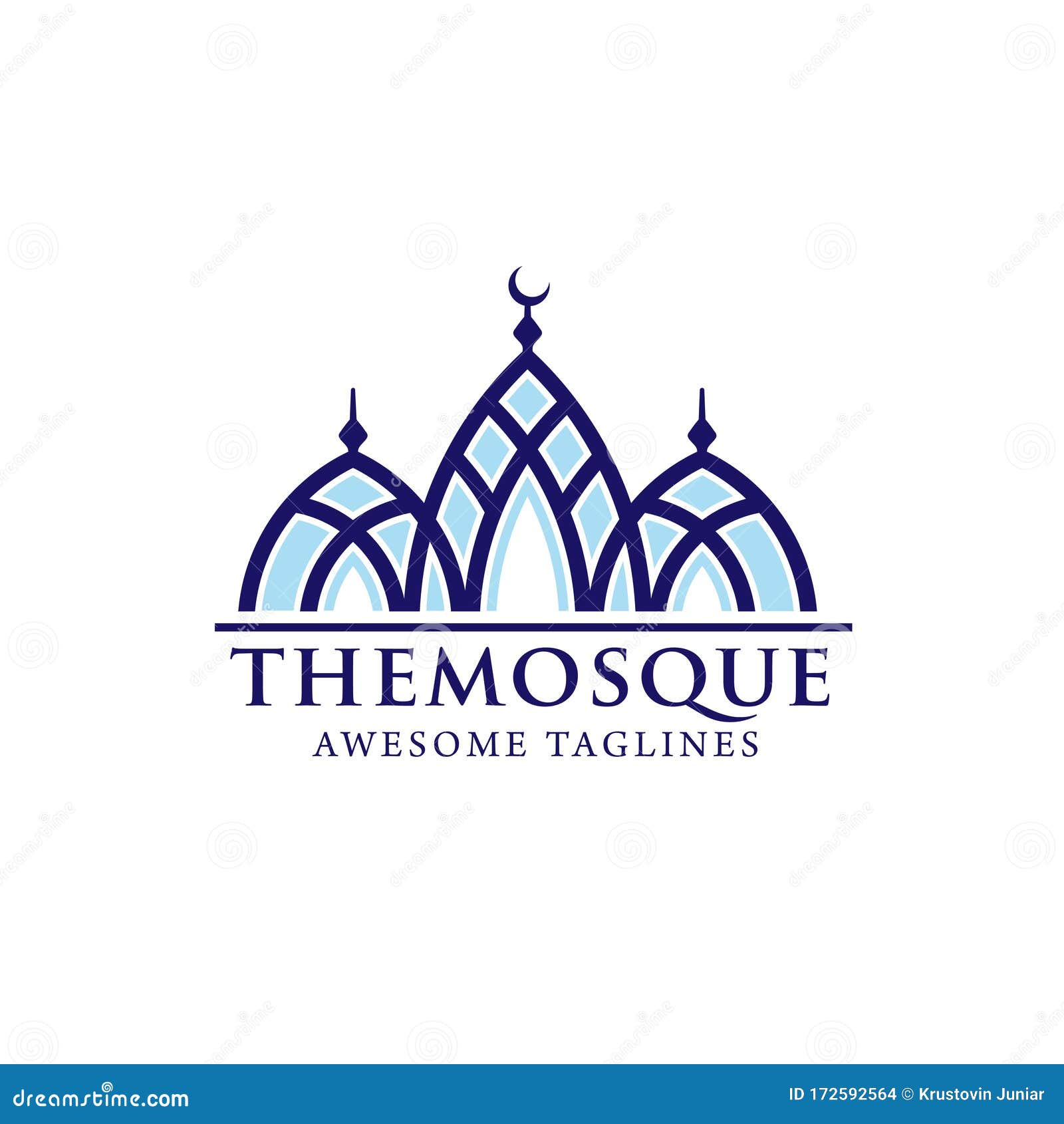 Simple Minimalist Mosque Building Logo Vector Stock Vector ...
