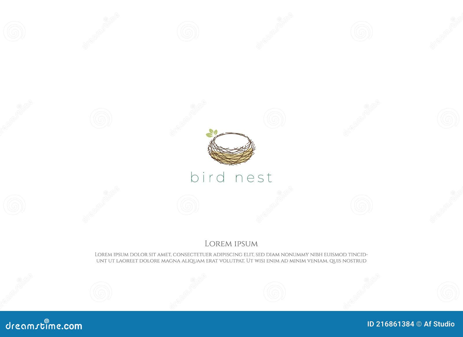 Simple Minimalist Nest Line Outline Logo Design Vector Stock Vector ...