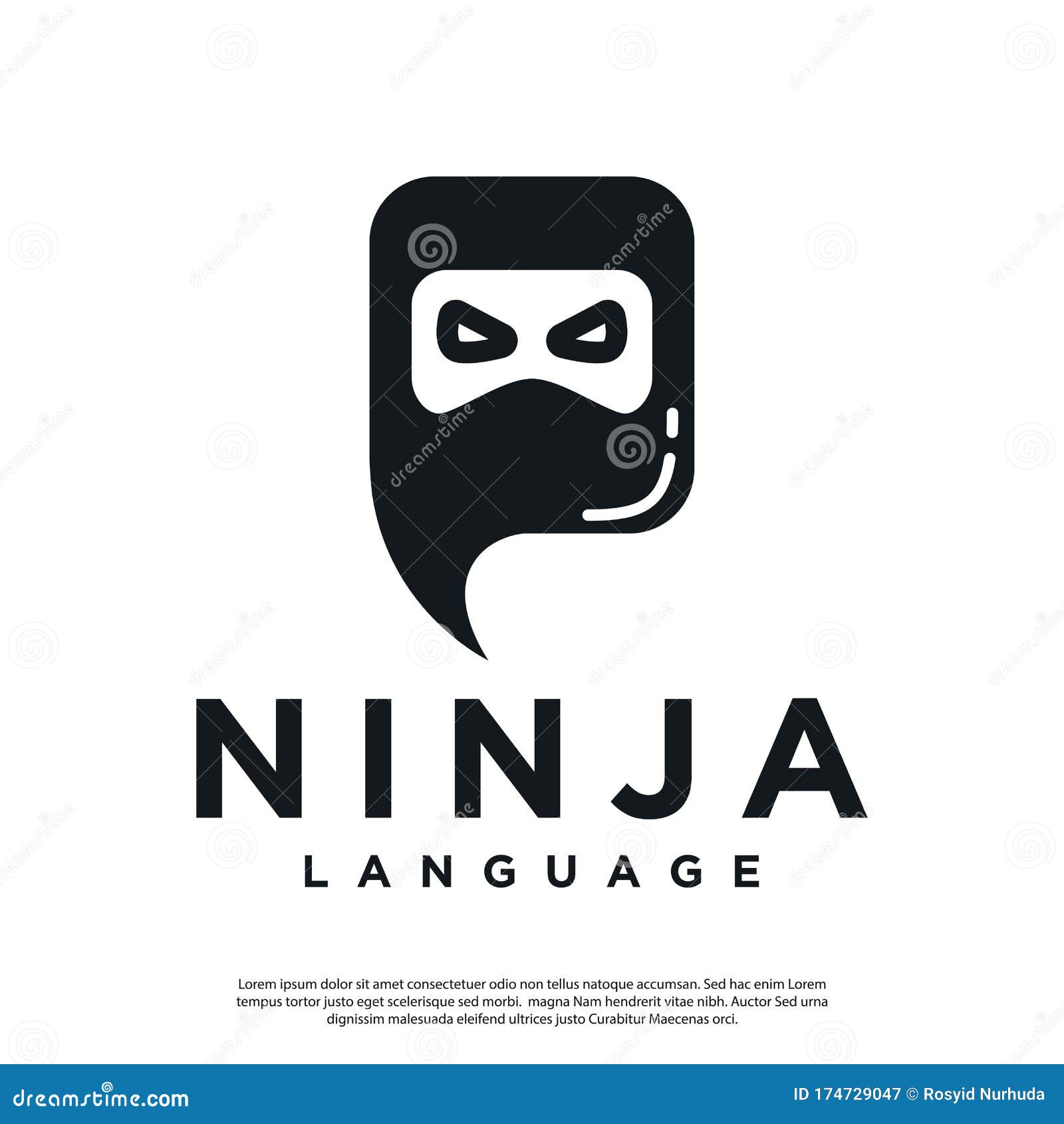 Simple Minimalist Ninja Character Vector Logo Stock Vector ...