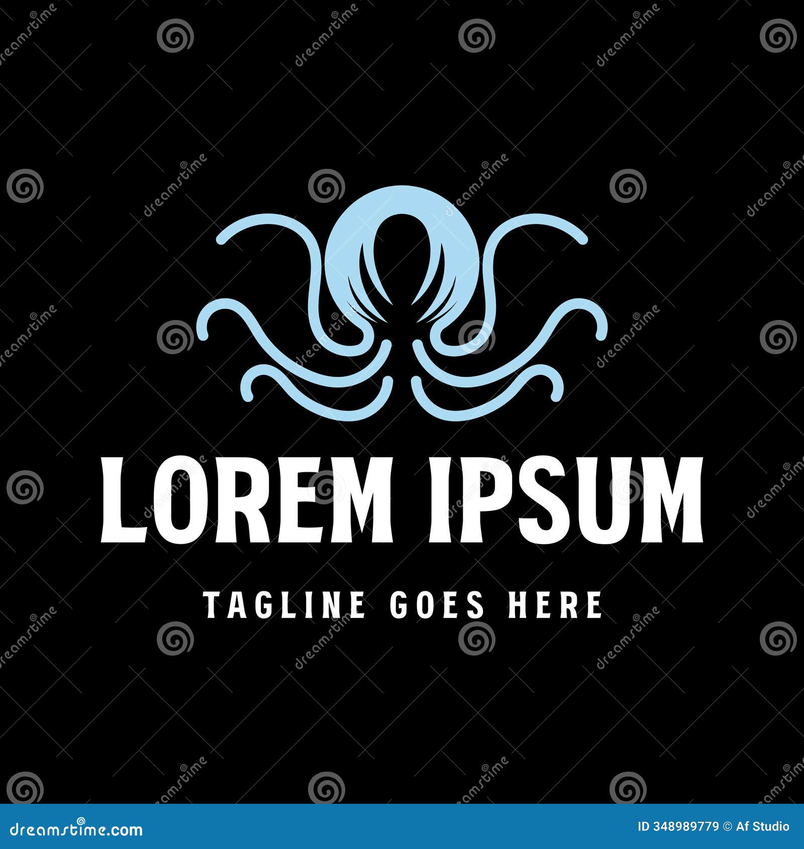 Simple Minimalist Octopus Squid Cuttlefish Kraken Monogram Logo Cartoon ...