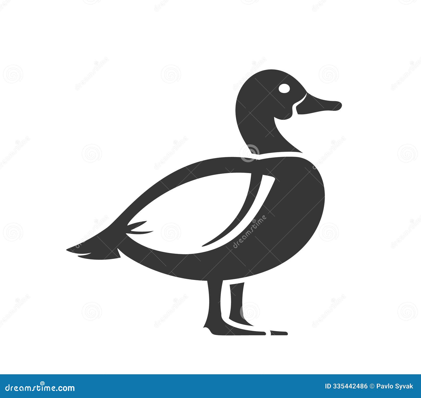 Simple, Minimalist Silhouette of a Duck Created with Negative Space ...