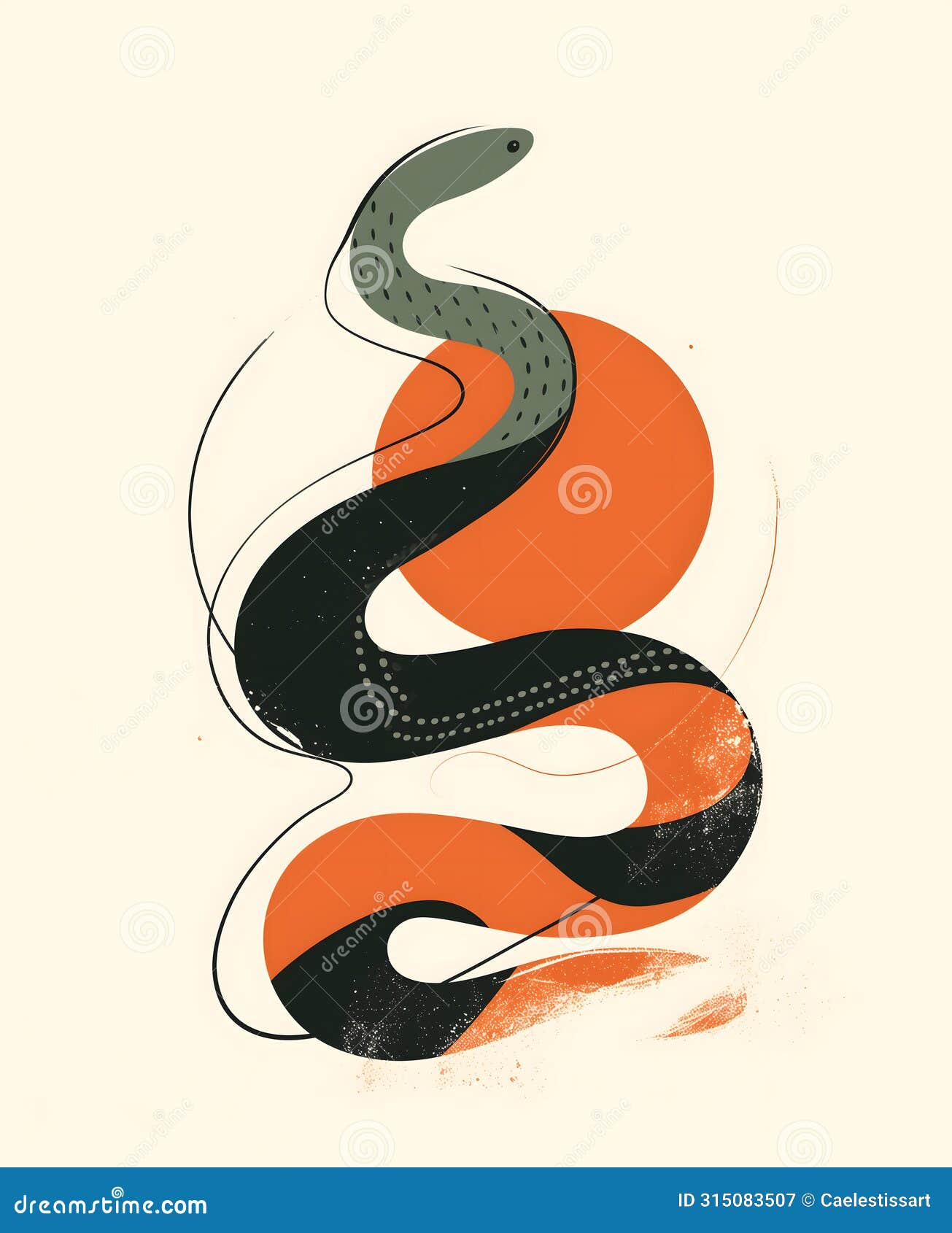 Simple Minimalist Snake Illustration in Simple Graphic Vector Line Art ...