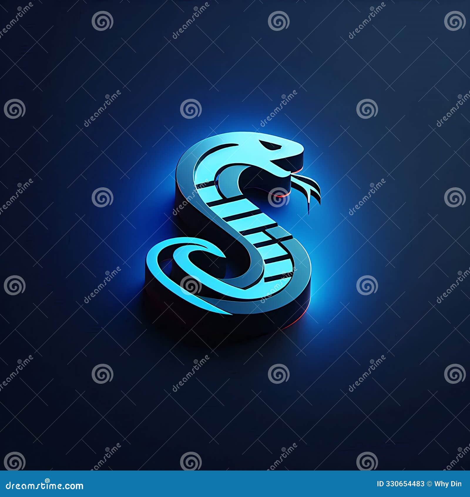 Simple and Minimalist Snake-shaped Logo. Stock Image - Image of serpent, modern: 330654483