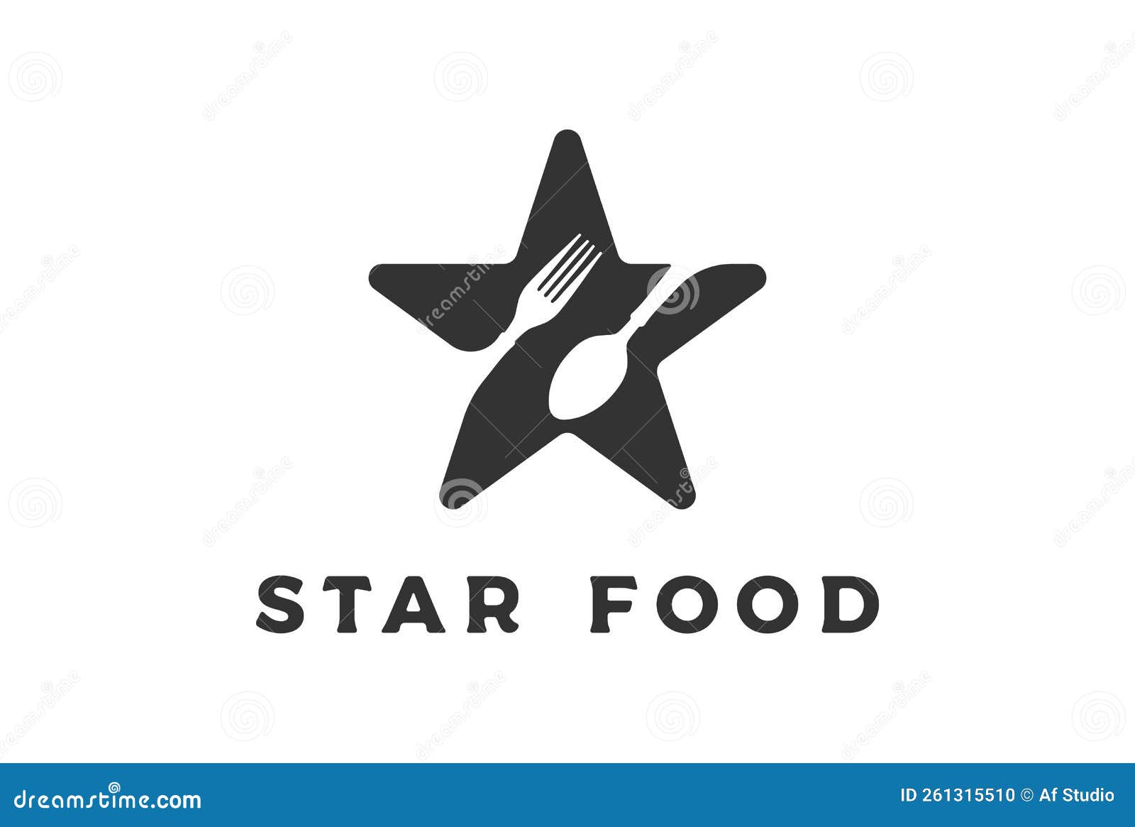 Simple Minimalist Star with Fork Spoon for Cook Chef Restaurant ...
