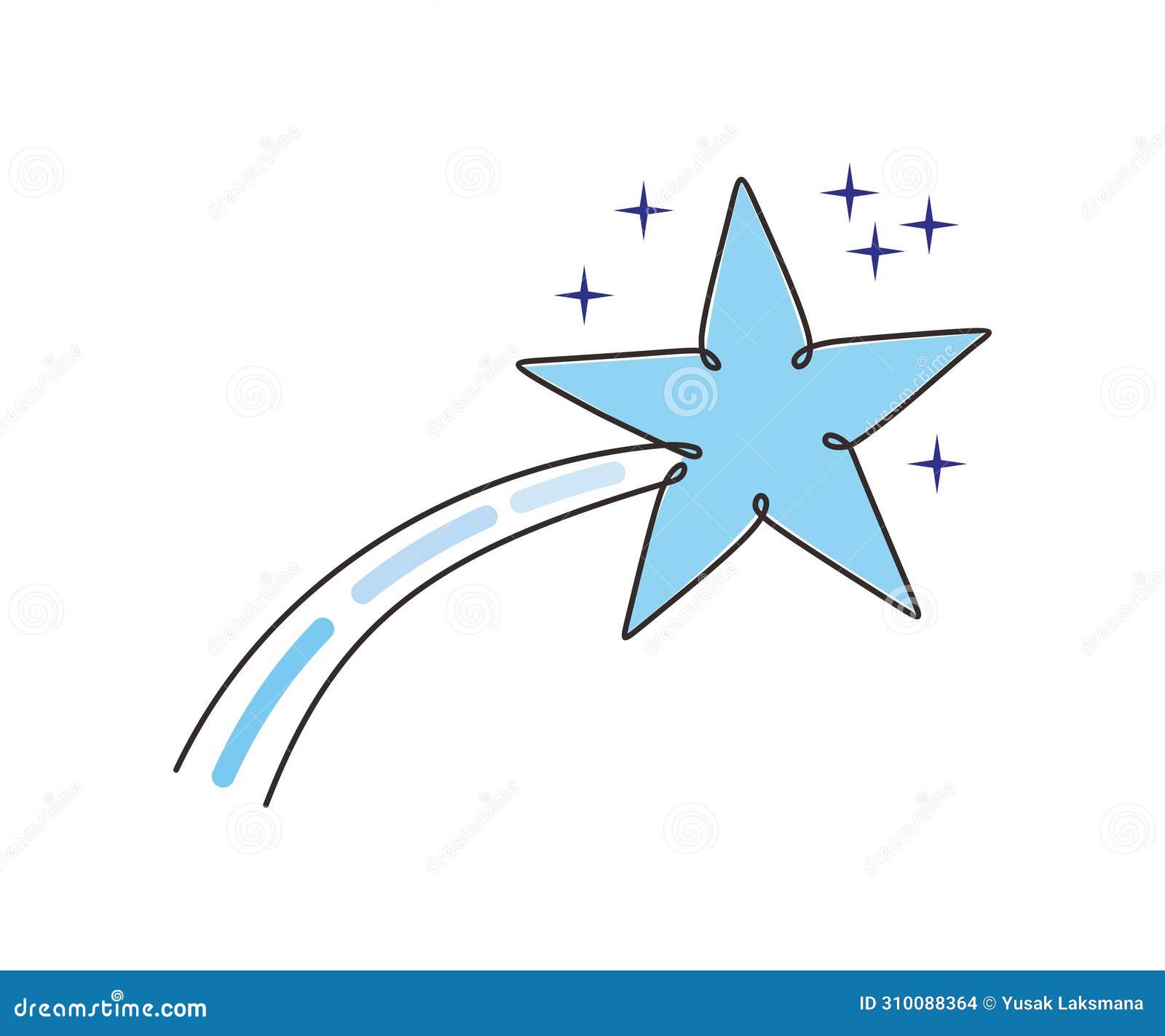 Continuous Single Line Star Vector on White Background Stock ...