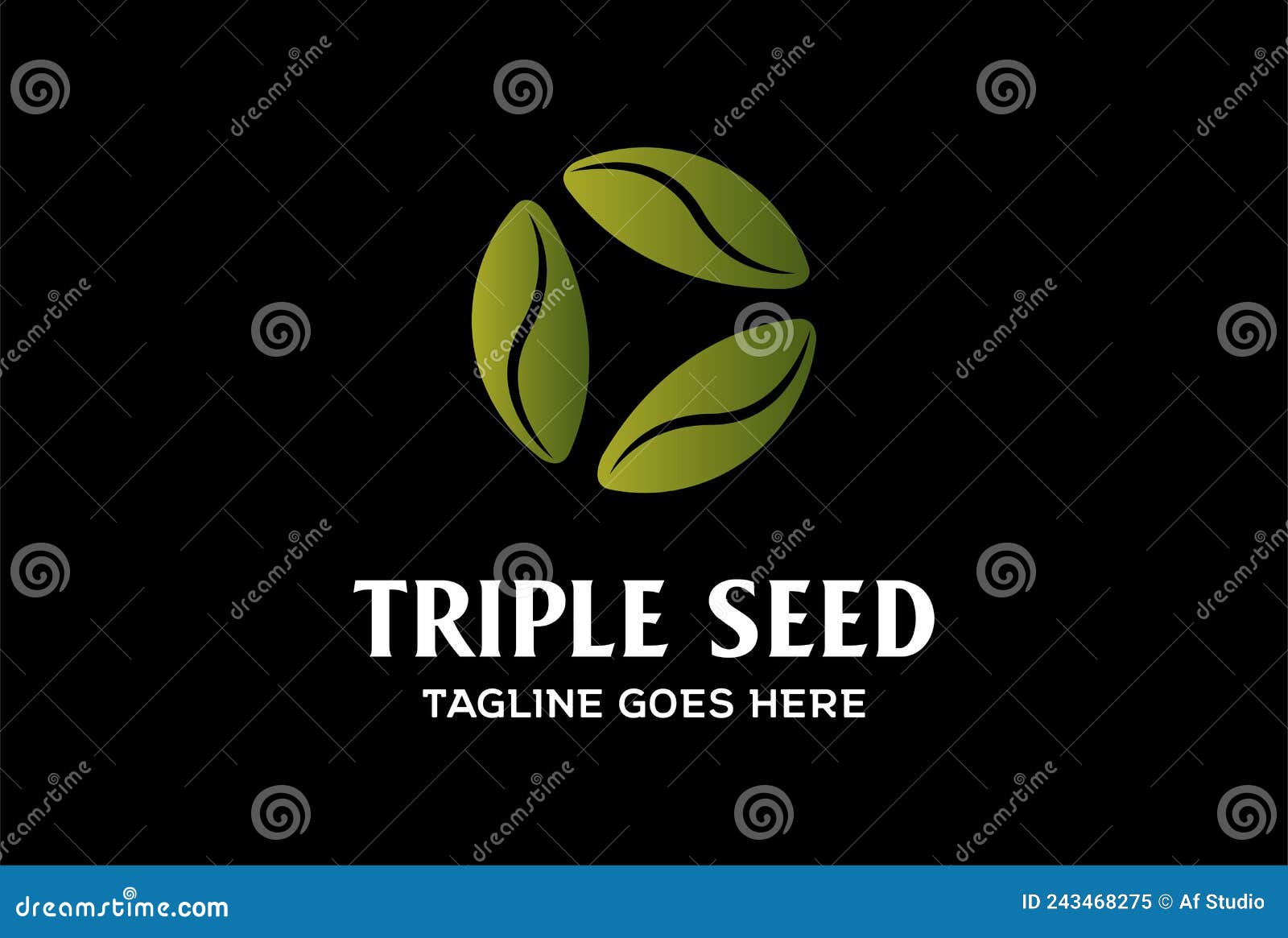 Simple Minimalist Three Triple Seed for Grow Herb Cultivation Logo ...