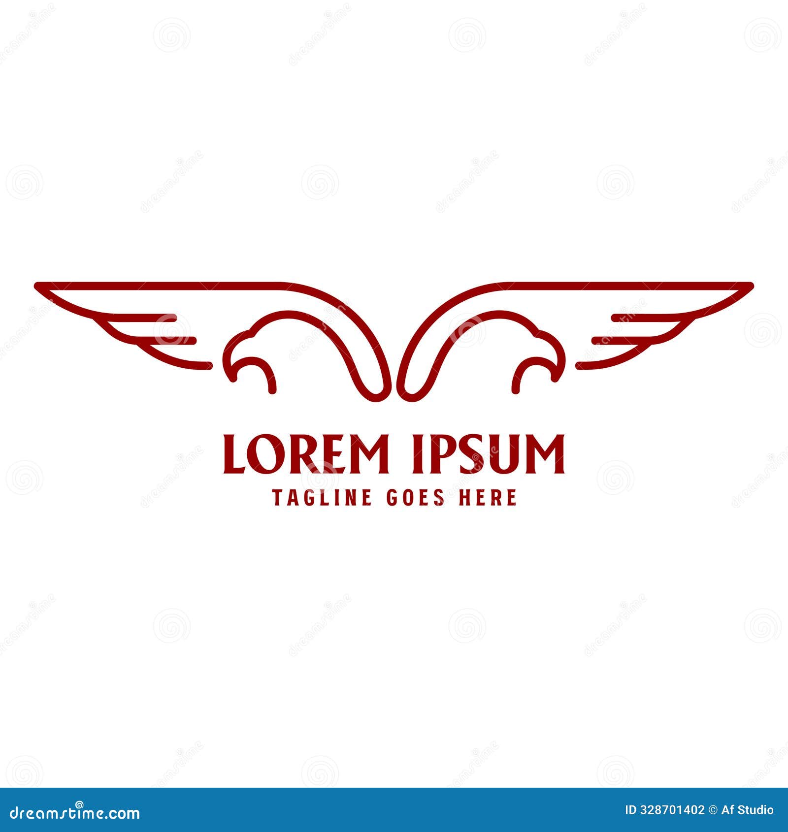Simple Minimalist Twin Two Double Eagle Falcon Hawk Icon Symbol Line ...