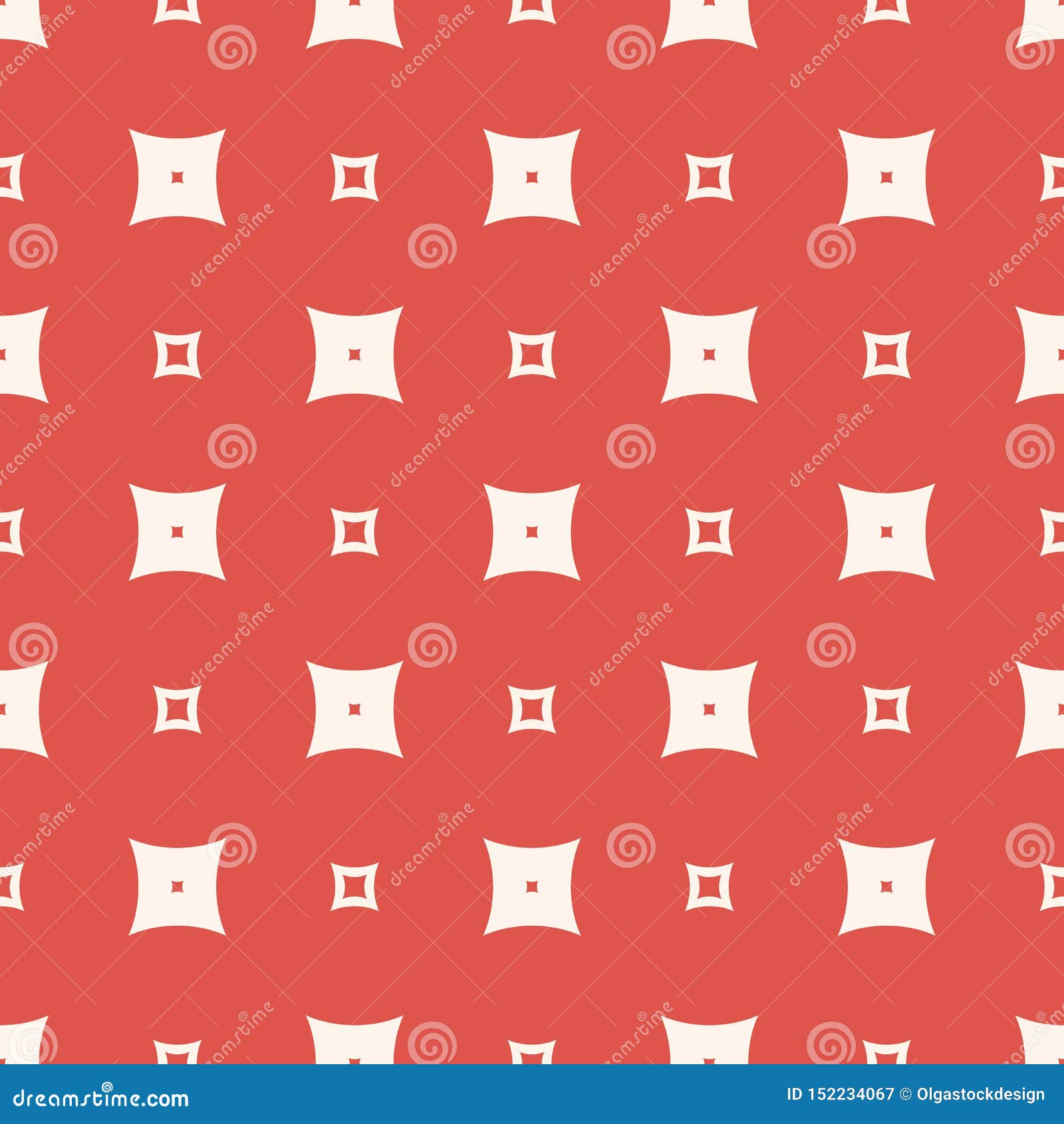 Simple Minimalist Vector Geometric Seamless Pattern with Squares. Red ...