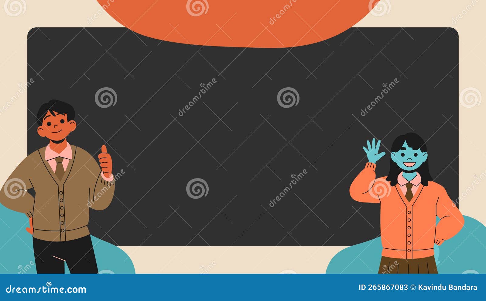 Simple Minimalist Simple Virtual Background Stock Illustration ...