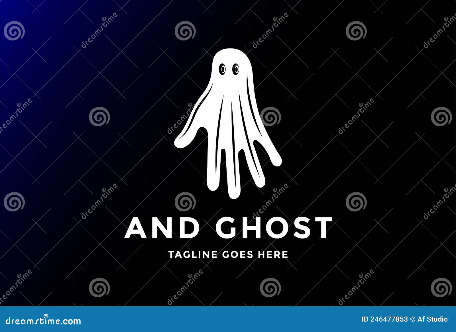 Simple Minimalist White Hand Ghost Logo Design Vector Stock Vector ...