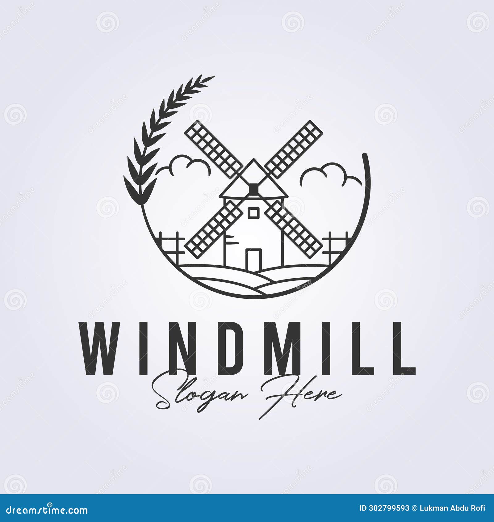 Simple Minimalist Windmill Logo Template Design, Vector Illustration ...