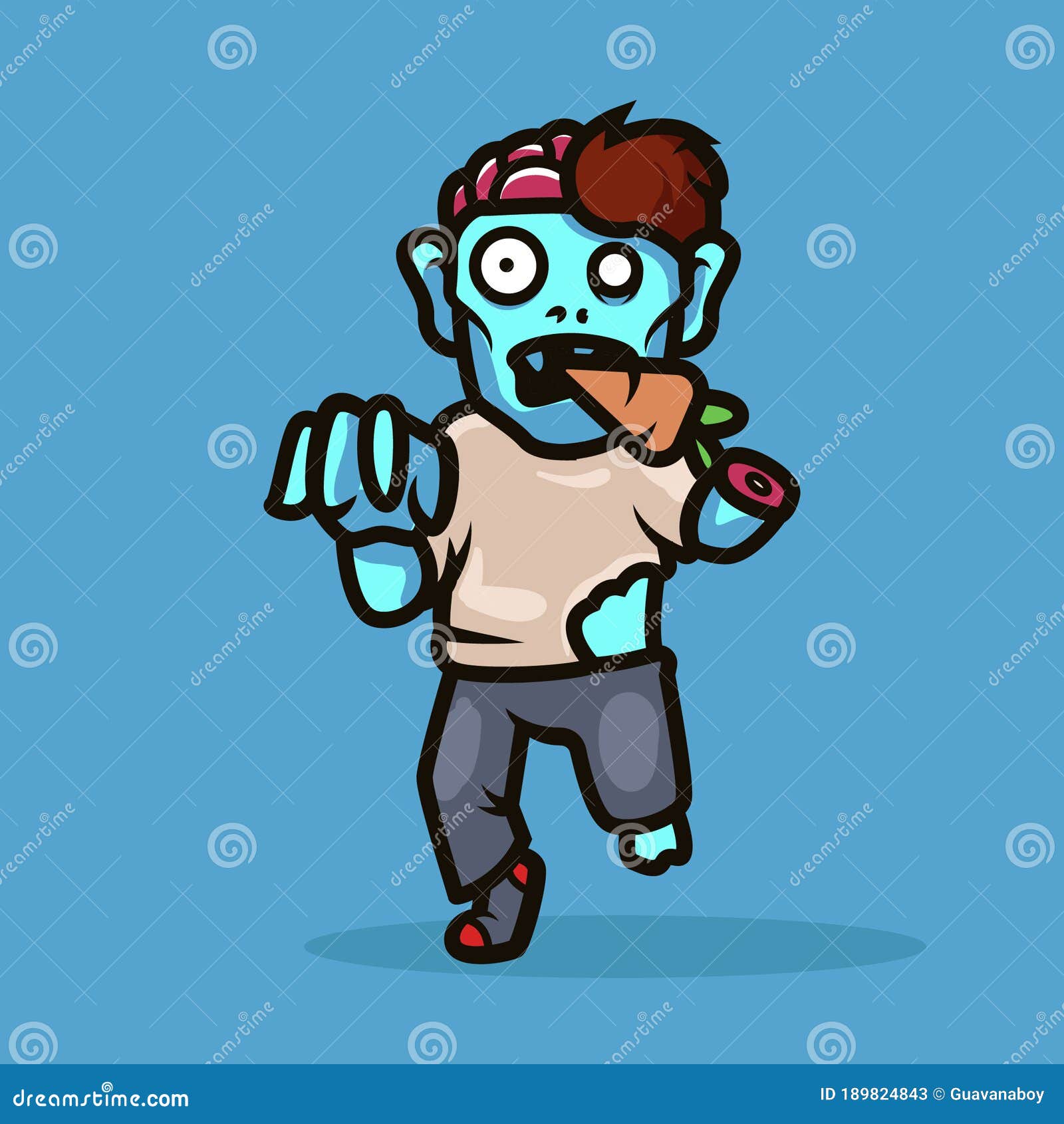 Simple and Minimalist Zombie Mascot Illustration Design Stock Vector ...