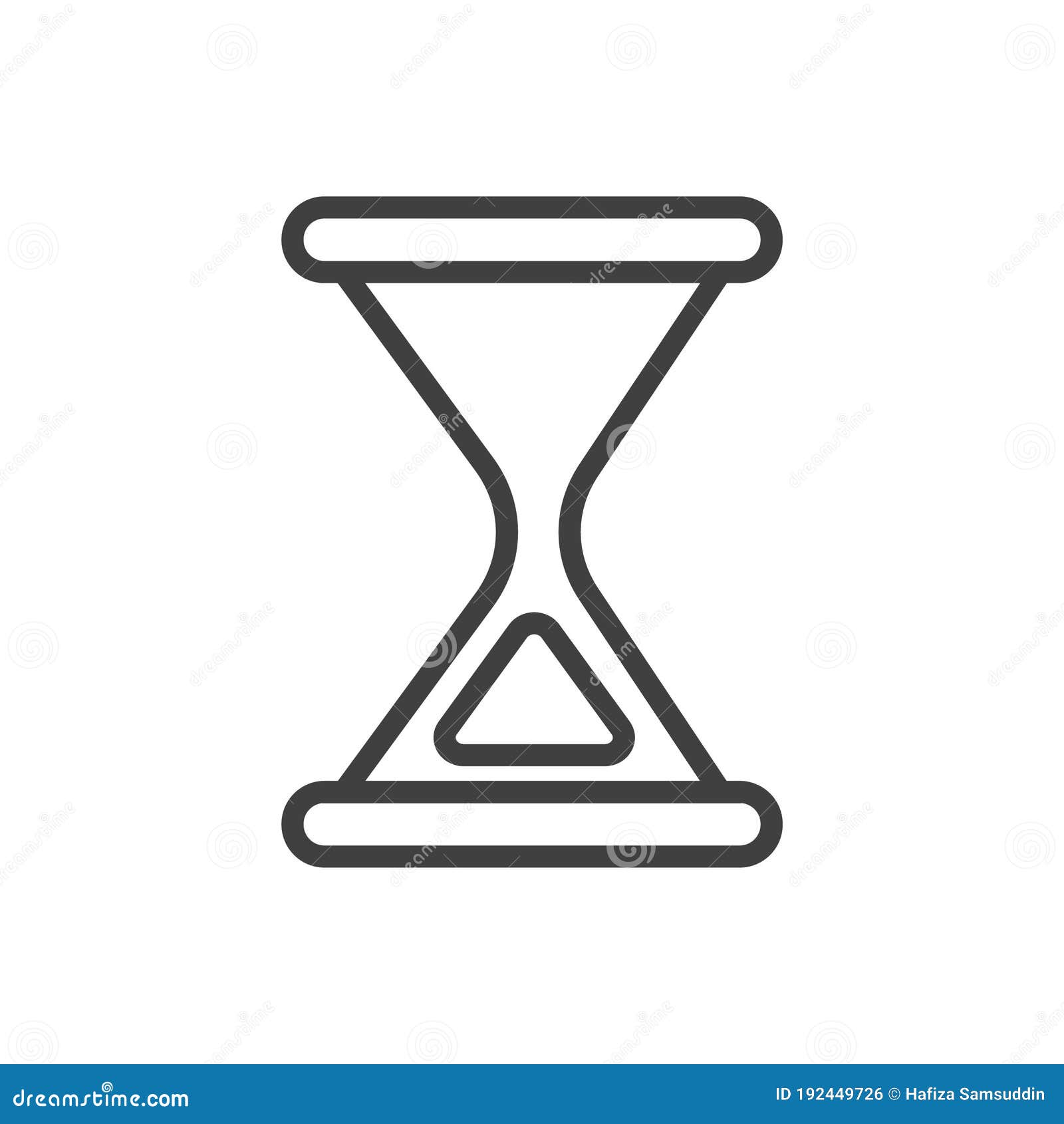 Simple Minimalistic Black and White Hourglass Icon Vector. Vector ...