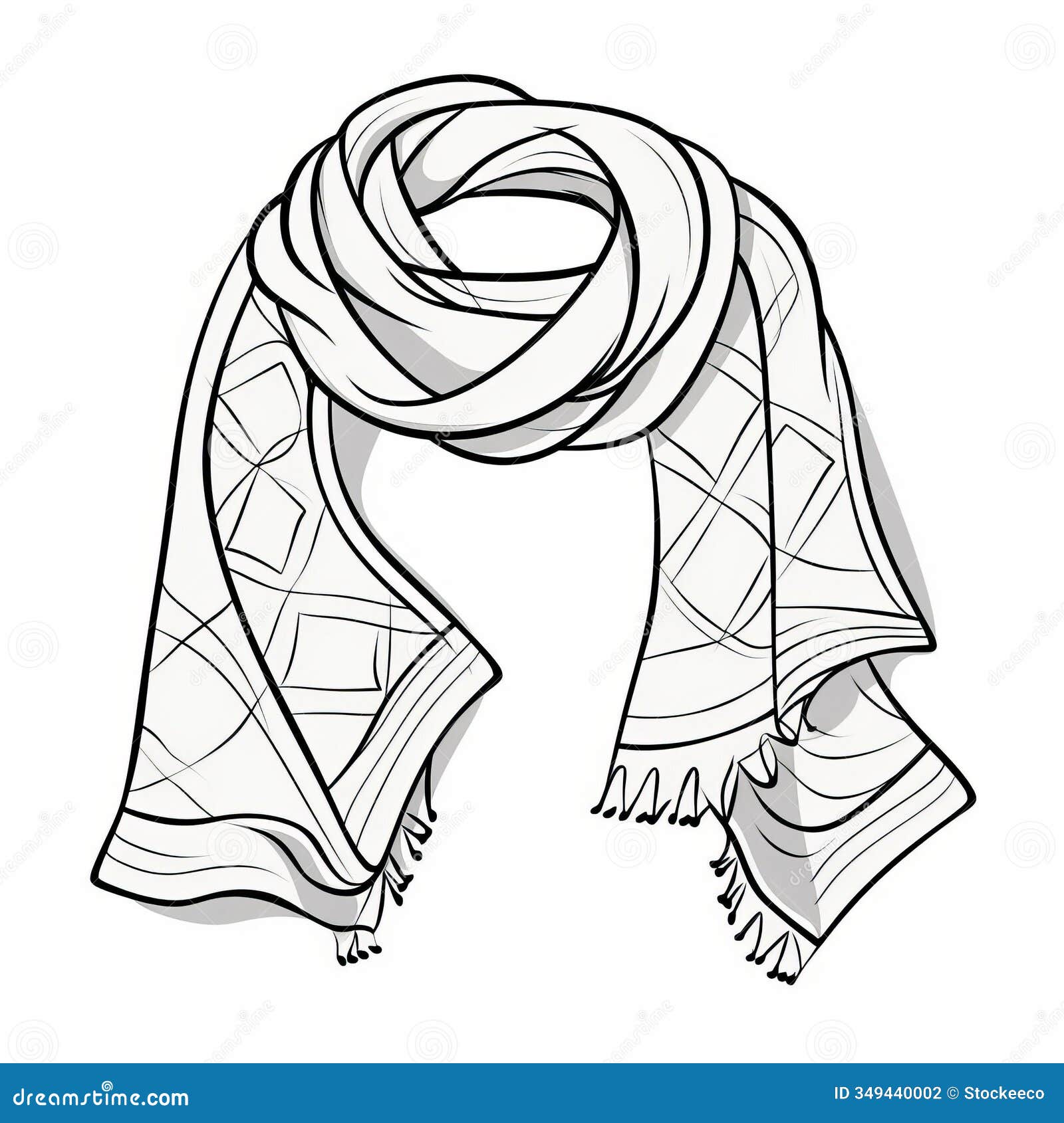 Simple Minimalistic Flat Line Drawing of a Scarf Pattern Stock ...