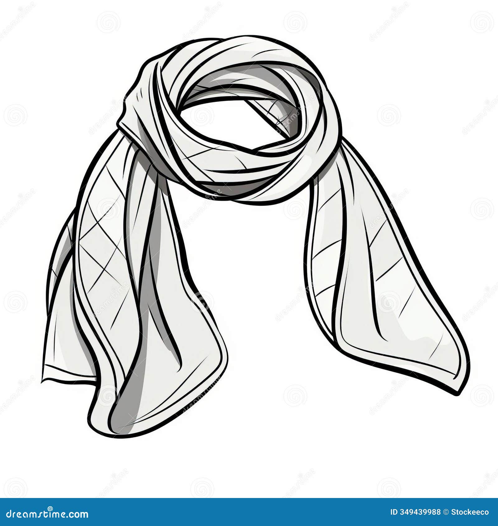 Simple Minimalistic Flat Line Drawing of a Scarf Pattern Stock ...