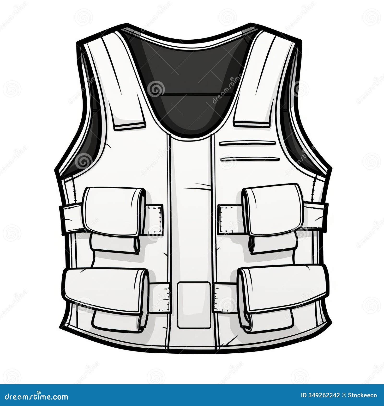 Simple Minimalistic Flat Line Drawing of a Vest Design Stock ...