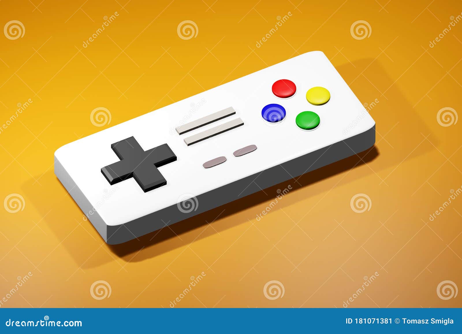 Simple Minimalistic Retro Game Controller Object, Vintage Gaming ...