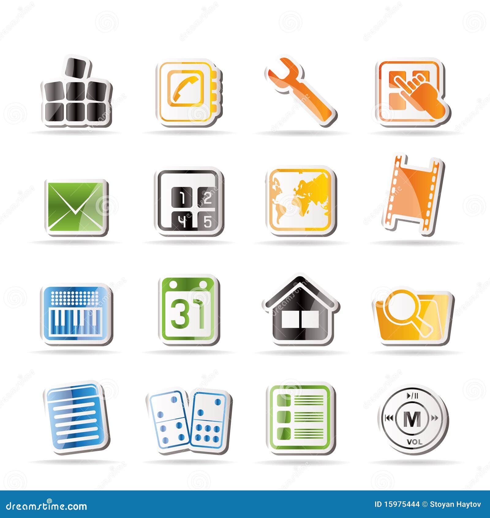 Simple Mobile Phone and Computer Icons Stock Vector - Illustration of ...