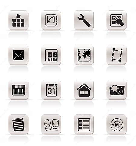 Simple Mobile Phone and Computer Icons Stock Vector - Illustration of ...