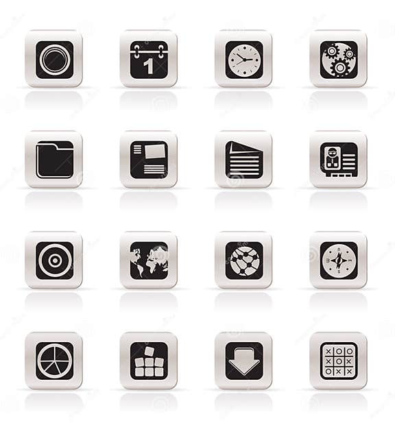 Simple Mobile Phone, Computer and Internet Icons Stock Vector ...