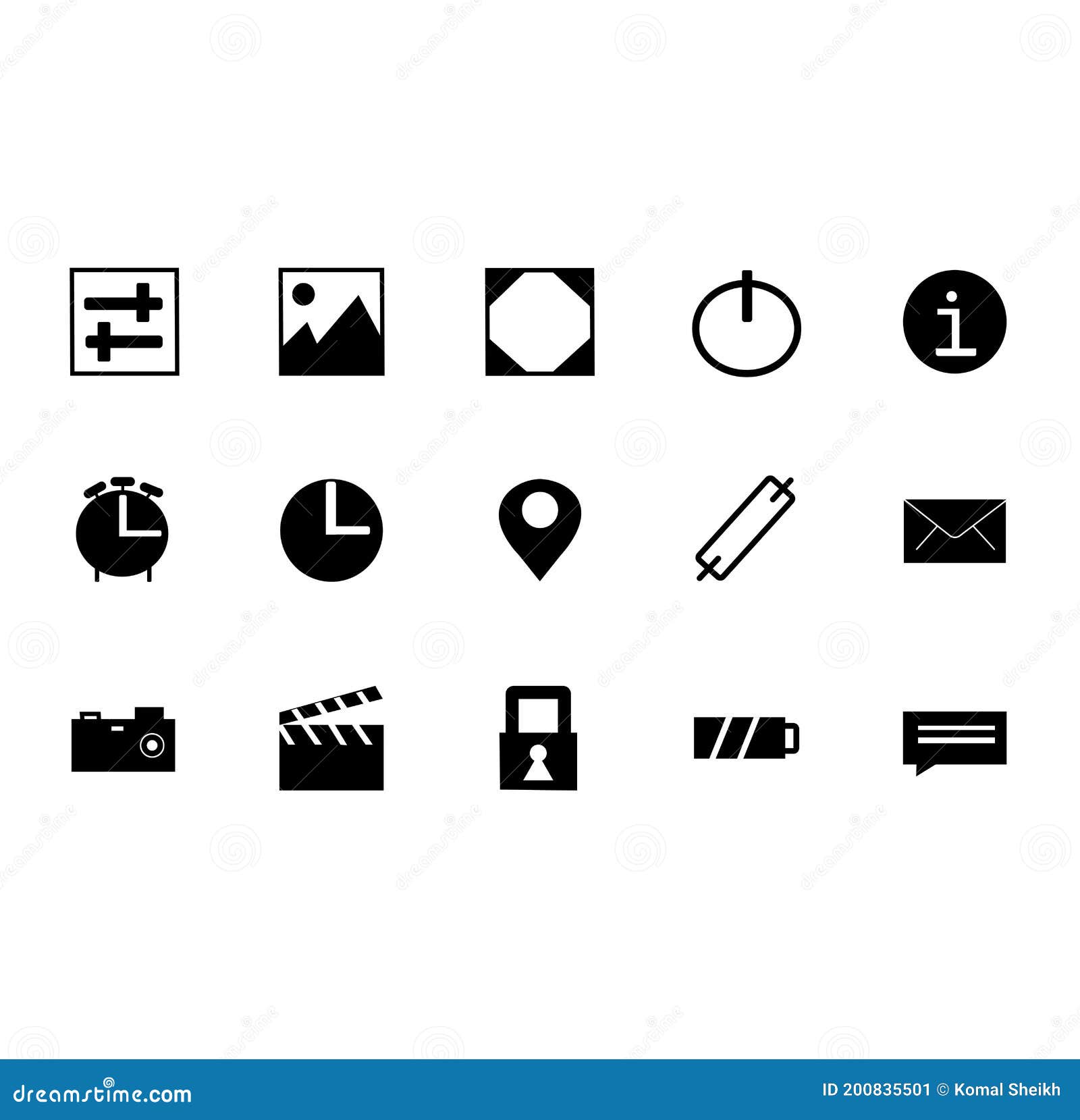 Simple Mobile Phone Icons Illustration Stock Vector - Illustration of ...